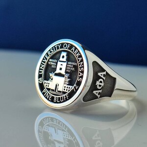 Sterling Silver University Ring, Graduation Gift, Custom Crest - Etsy