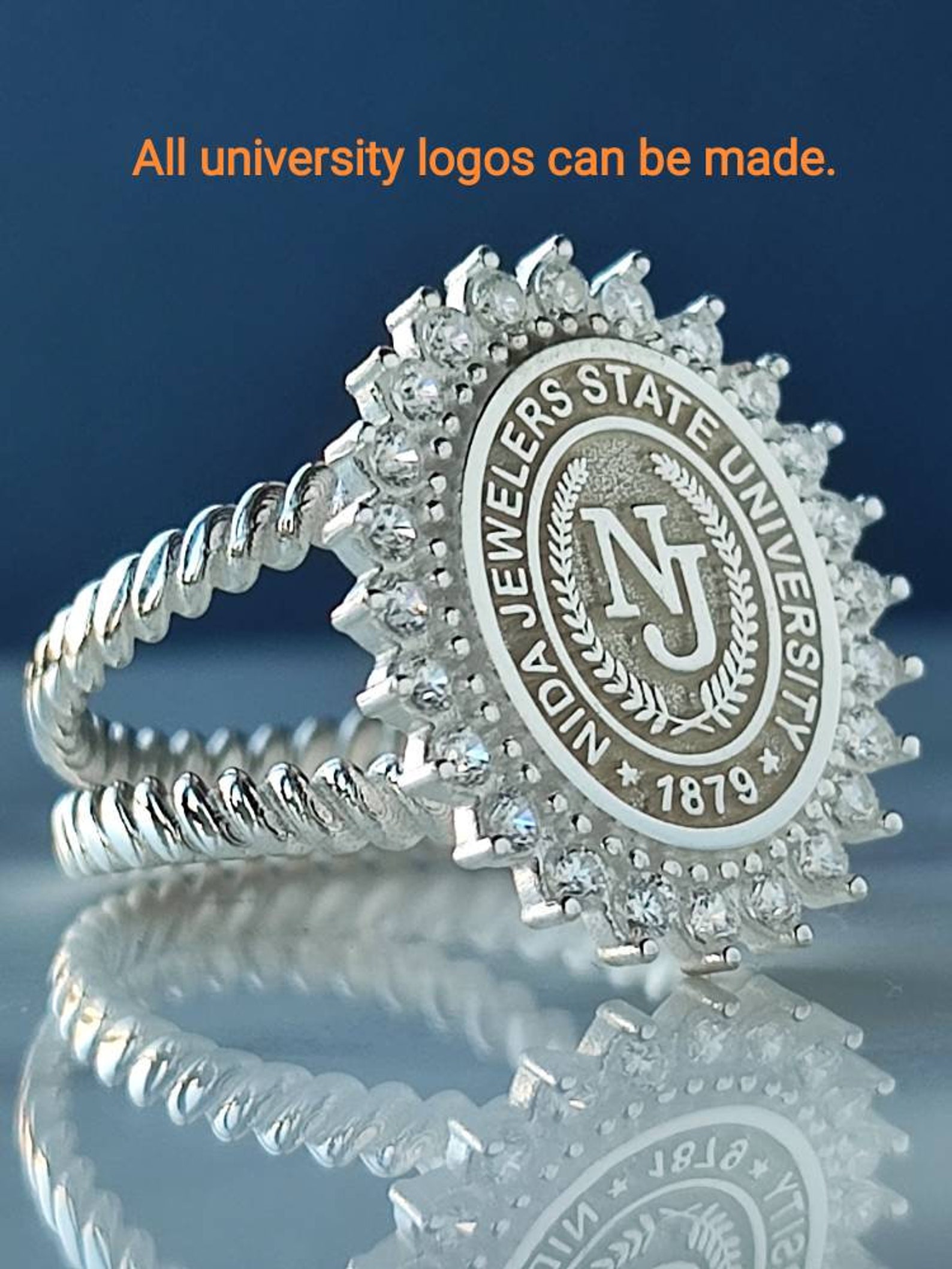 Custom Sterling Silver College Ring, University Graduation Gift - Etsy