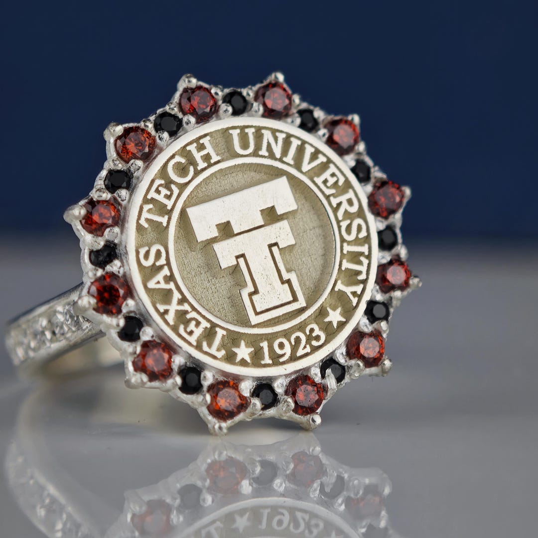 Custom Silver Class Ring With Red Gemstone – Personalized Sterling ...