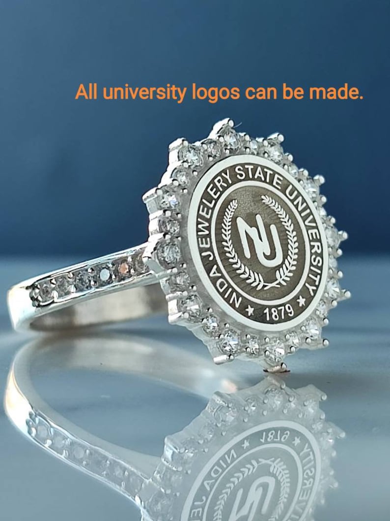 Personalized Sterling Silver University Ring, Graduation Gift - Etsy UK