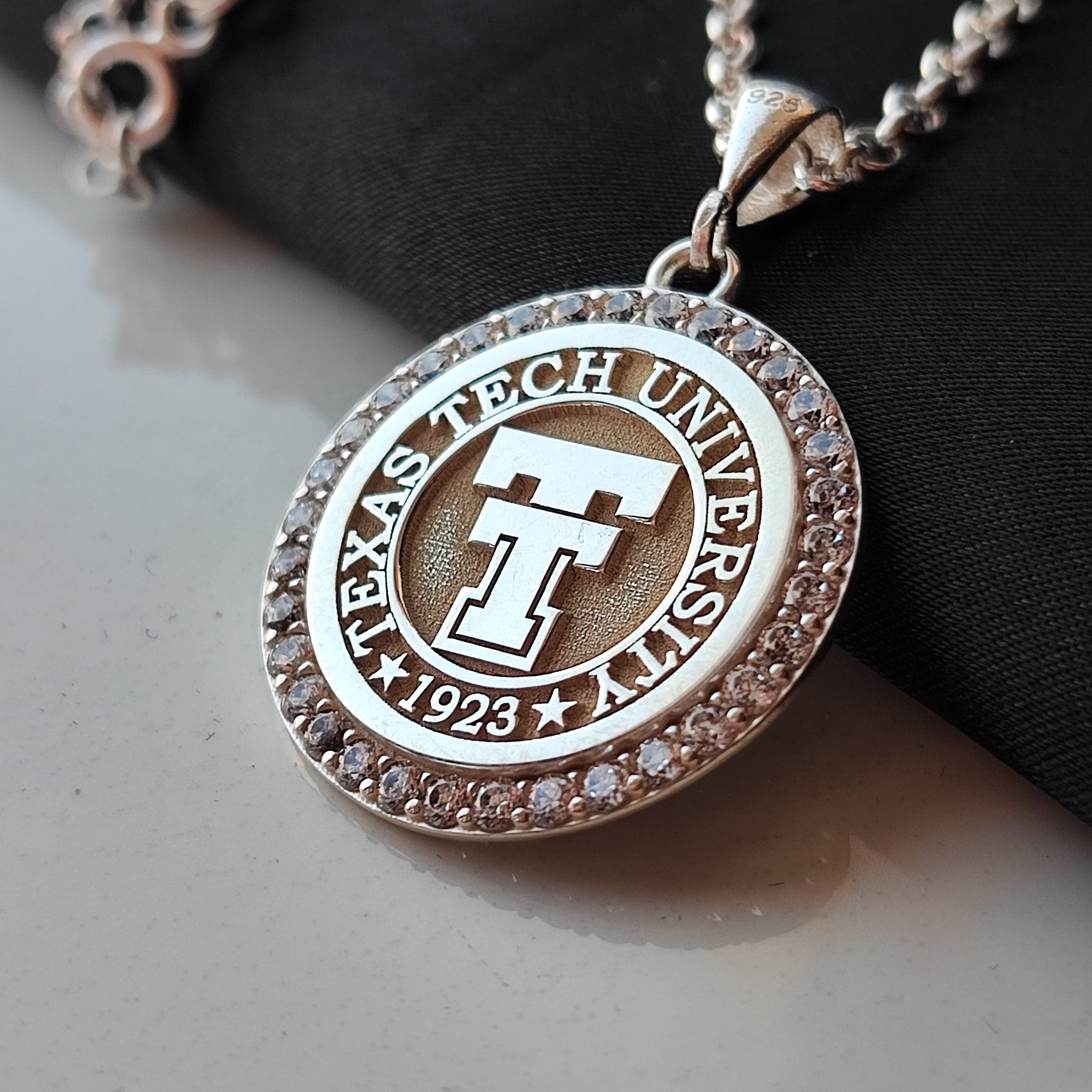 Sterling Silver College Logo Necklace, Custom University Pendant ...
