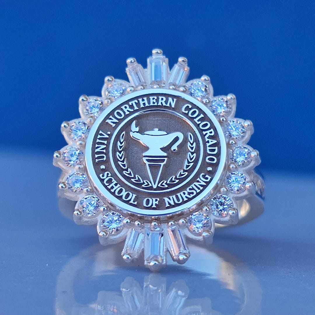 Women's University Class Ring - Custom Gemstone Graduation Ring in ...