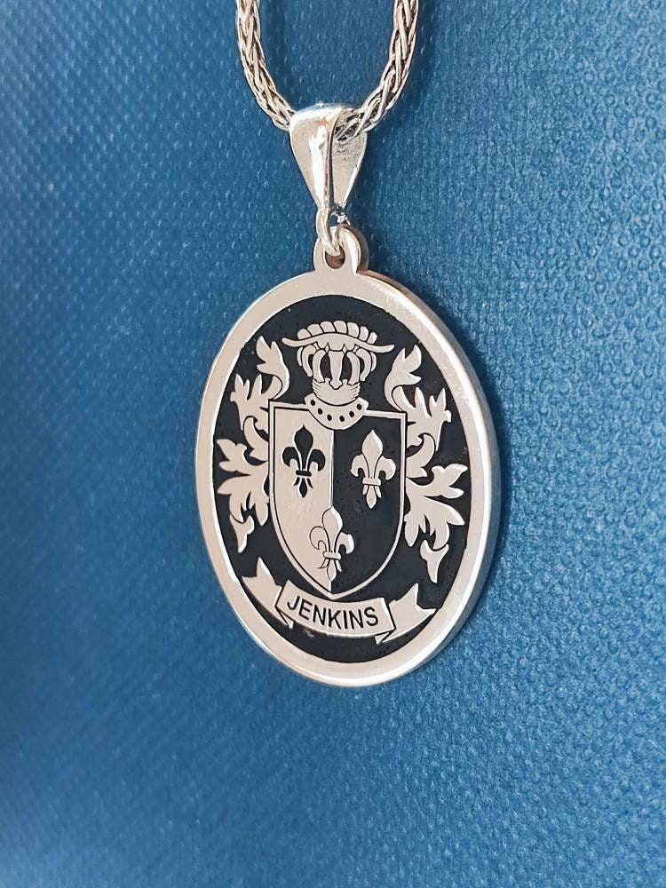 Custom Family Crest Necklace, Family Crest Necklace, Engraved Family ...