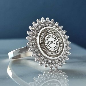 10K Gold University Graduation Ring for Women, Customizable Gemstone ...