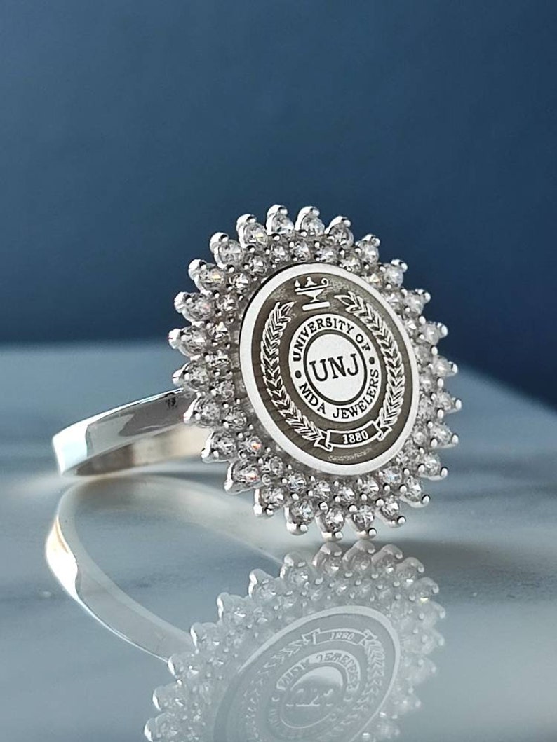 10K Gold University Graduation Ring for Women, Customizable Gemstone ...