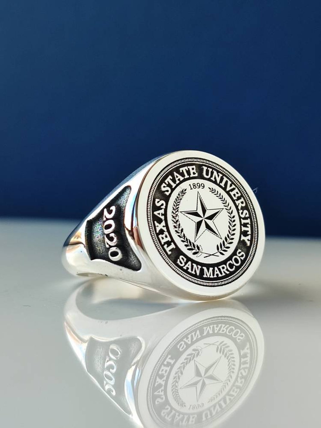 Sterling Silver College Ring, University Graduation Gift, Personalized ...