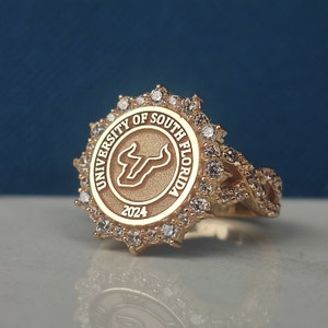 College Ring , Solid Gold Woman Ring , Woman Stone Ring , Class Ring ...