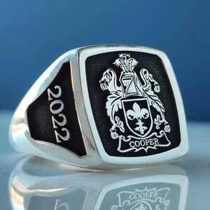 Coat of Arms Ring,family Crest Rings,custom Signet Ring,crest Ring,coat ...
