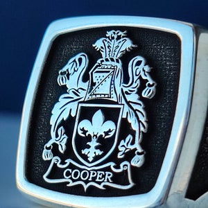 Coat of Arms Ring,family Crest Rings,custom Signet Ring,crest Ring,coat ...