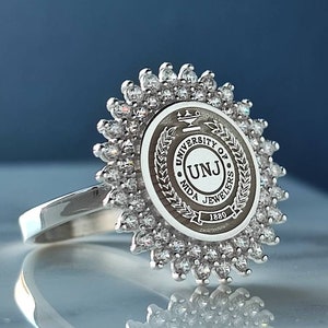 10K Gold University Graduation Ring for Women, Customizable Gemstone ...