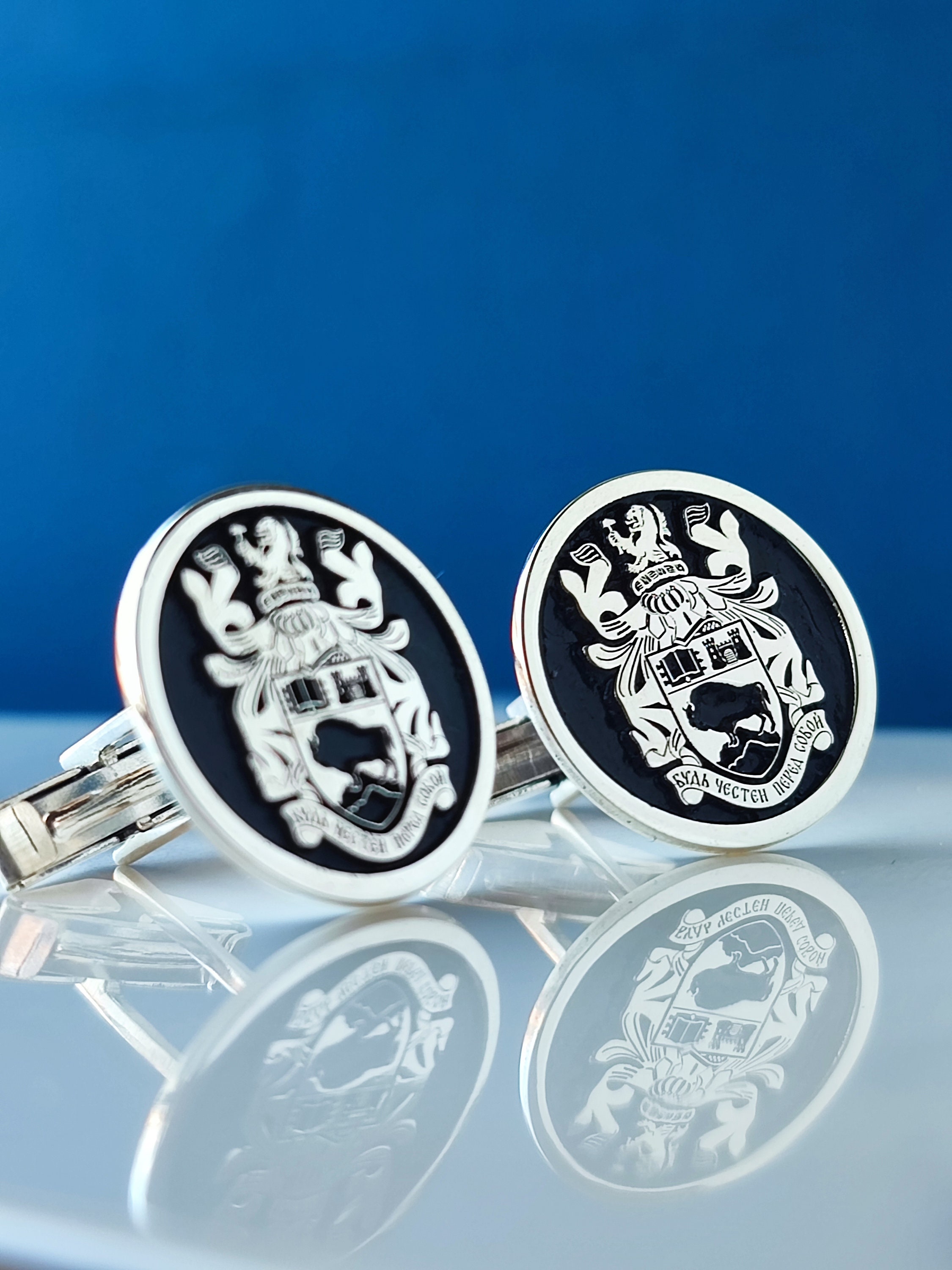 Coat of Arms Cufflinks Family Crest Cufflinks Custom Signet - Etsy