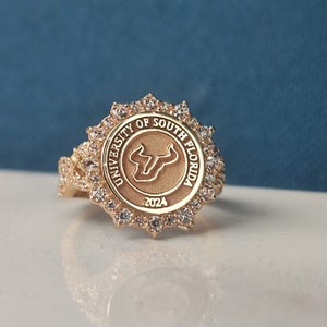 College Ring , Solid Gold Woman Ring , Woman Stone Ring , Class Ring ...