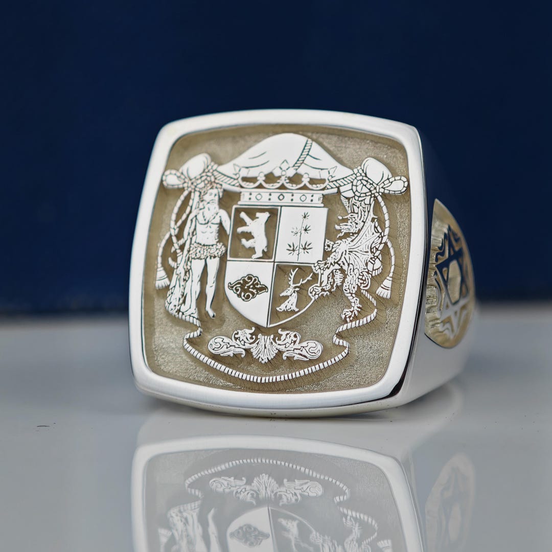 Silver Crest Ring, Custom Crest Ring, Personalized Jewelry ...