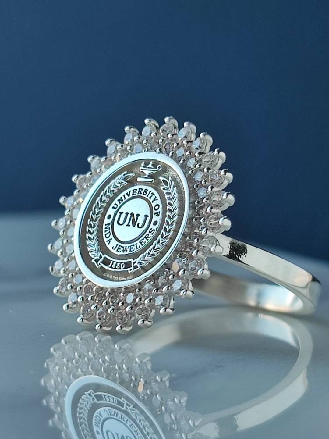 10K Gold University Graduation Ring for Women, Customizable Gemstone ...