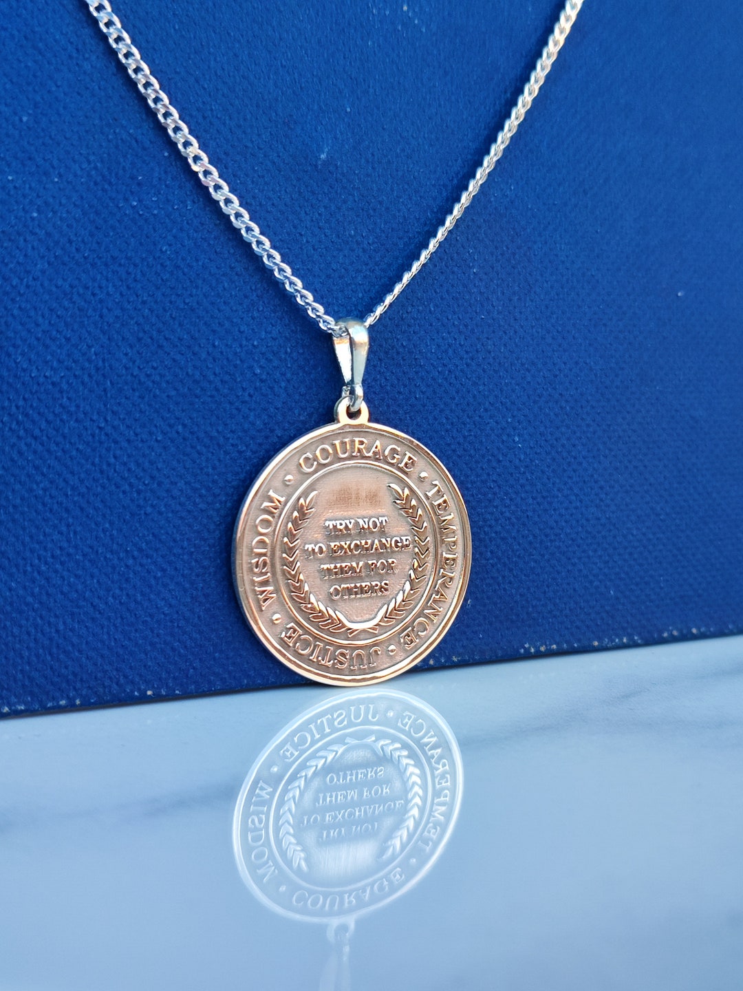 The Cardinal Virtues Necklace,justice Wisdom Temperance Courage ...