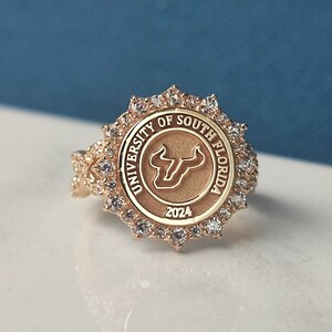 College Ring , Solid Gold Woman Ring , Woman Stone Ring , Class Ring ...