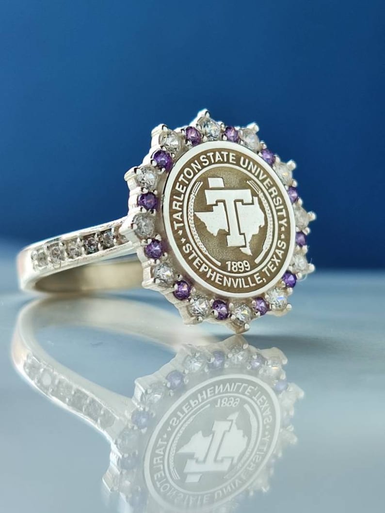 Class Ring for Woman – Sterling Silver College Graduation Ring With ...