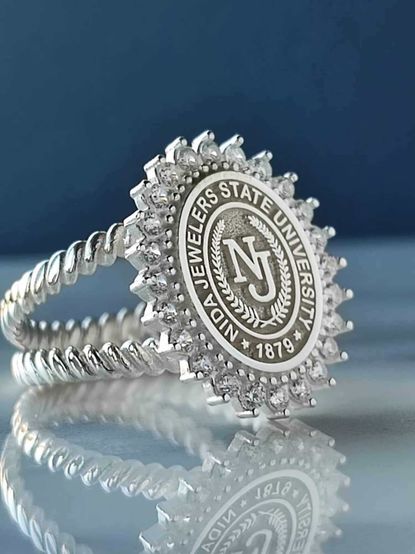 Custom Sterling Silver College Ring, University Graduation Gift - Etsy