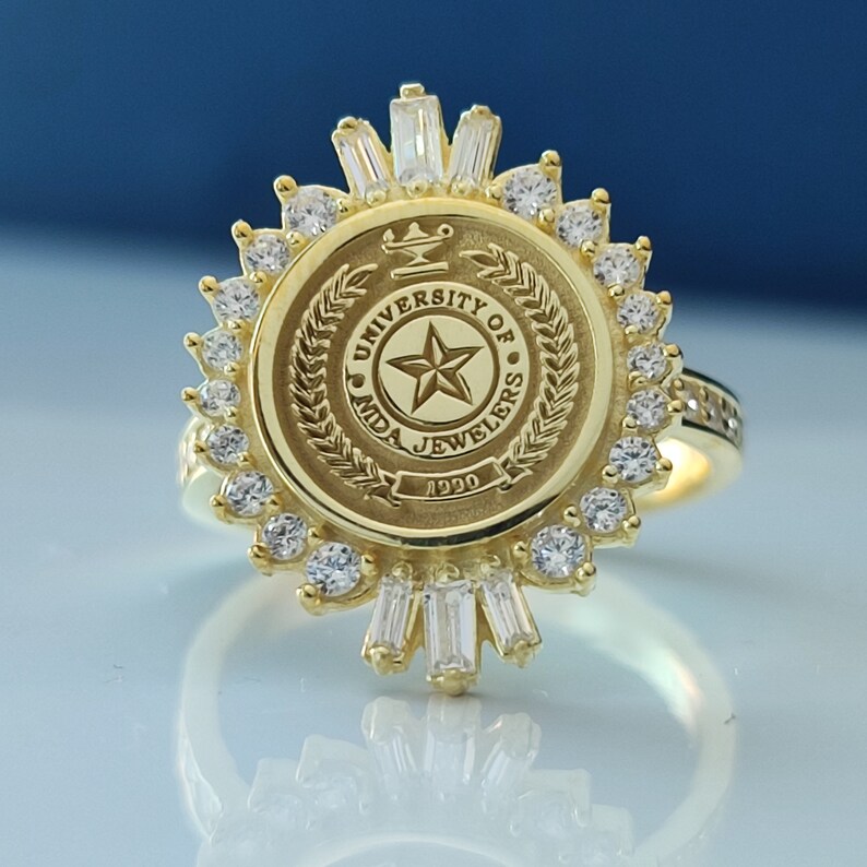 Custom 14K Gold College Ring, Graduation Gift - Etsy