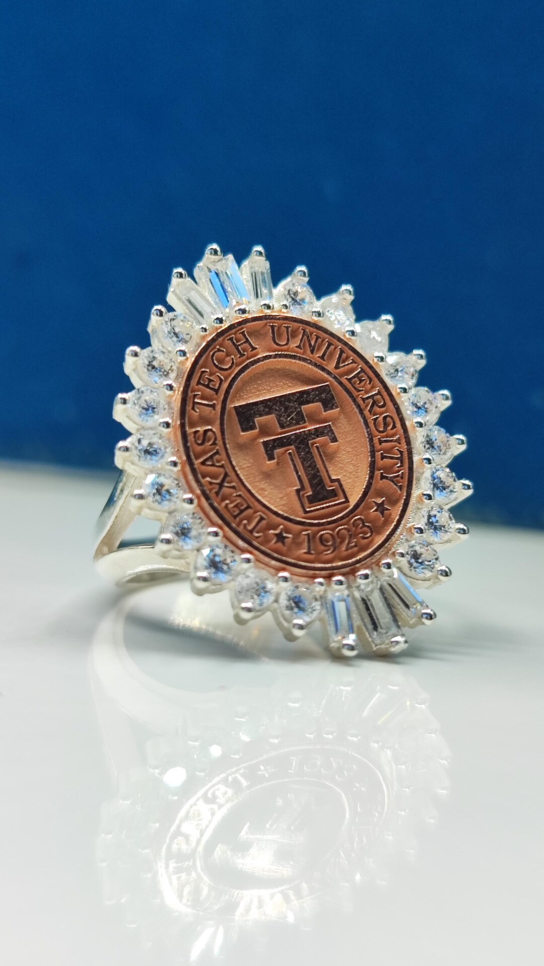 Custom Gemstone Sterling Silver Class Ring, Graduation Gift - Etsy