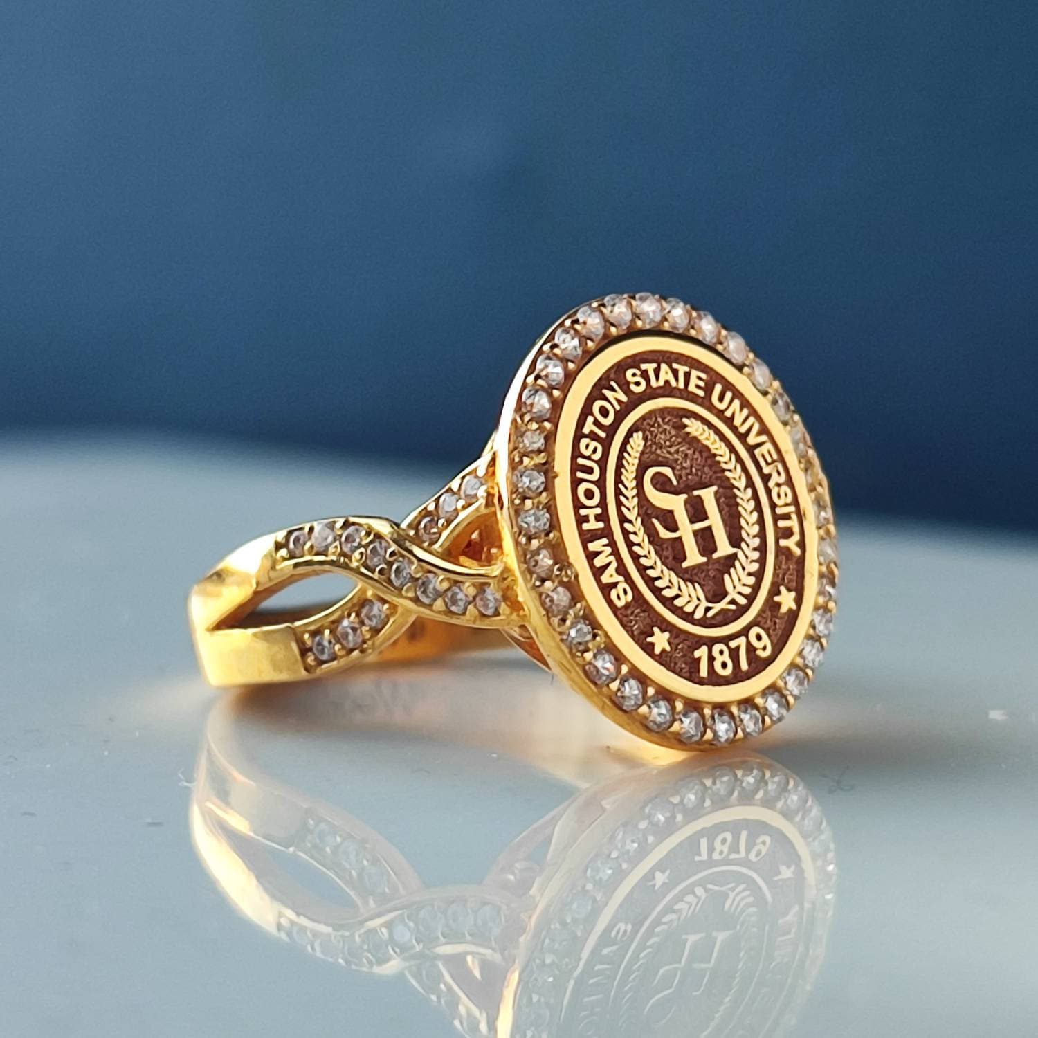 10K Solid Gold College Ring, Personalized University Graduation Gift - Etsy