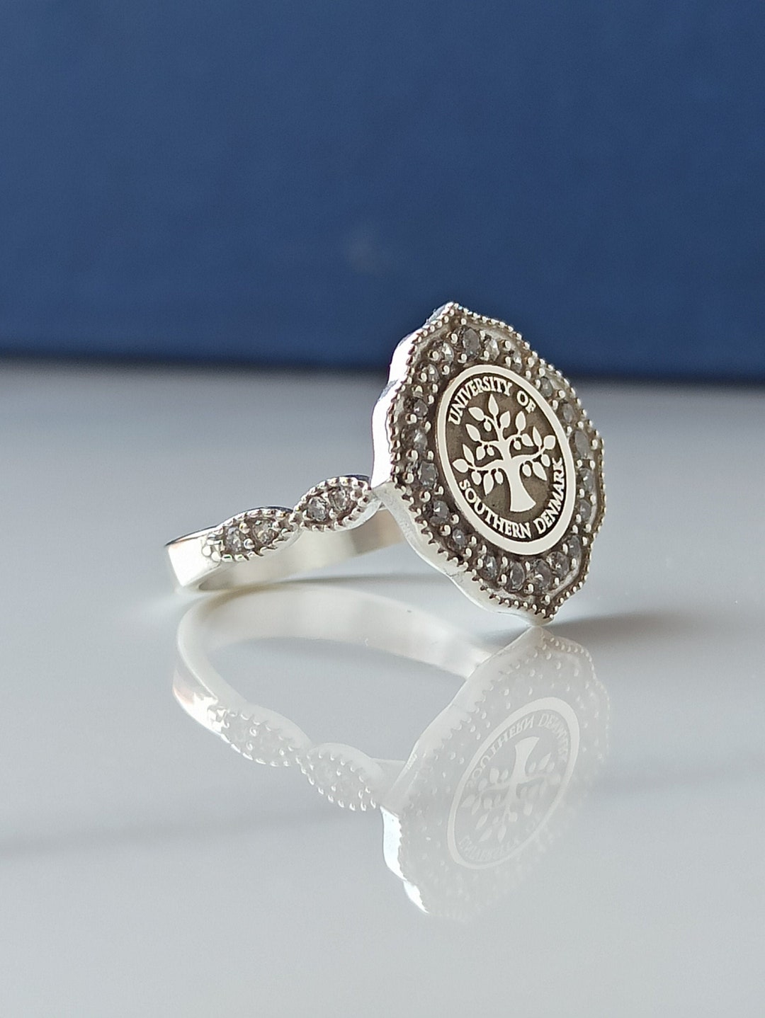 Personalized Sterling Silver Graduation Ring, School Class Ring - Etsy