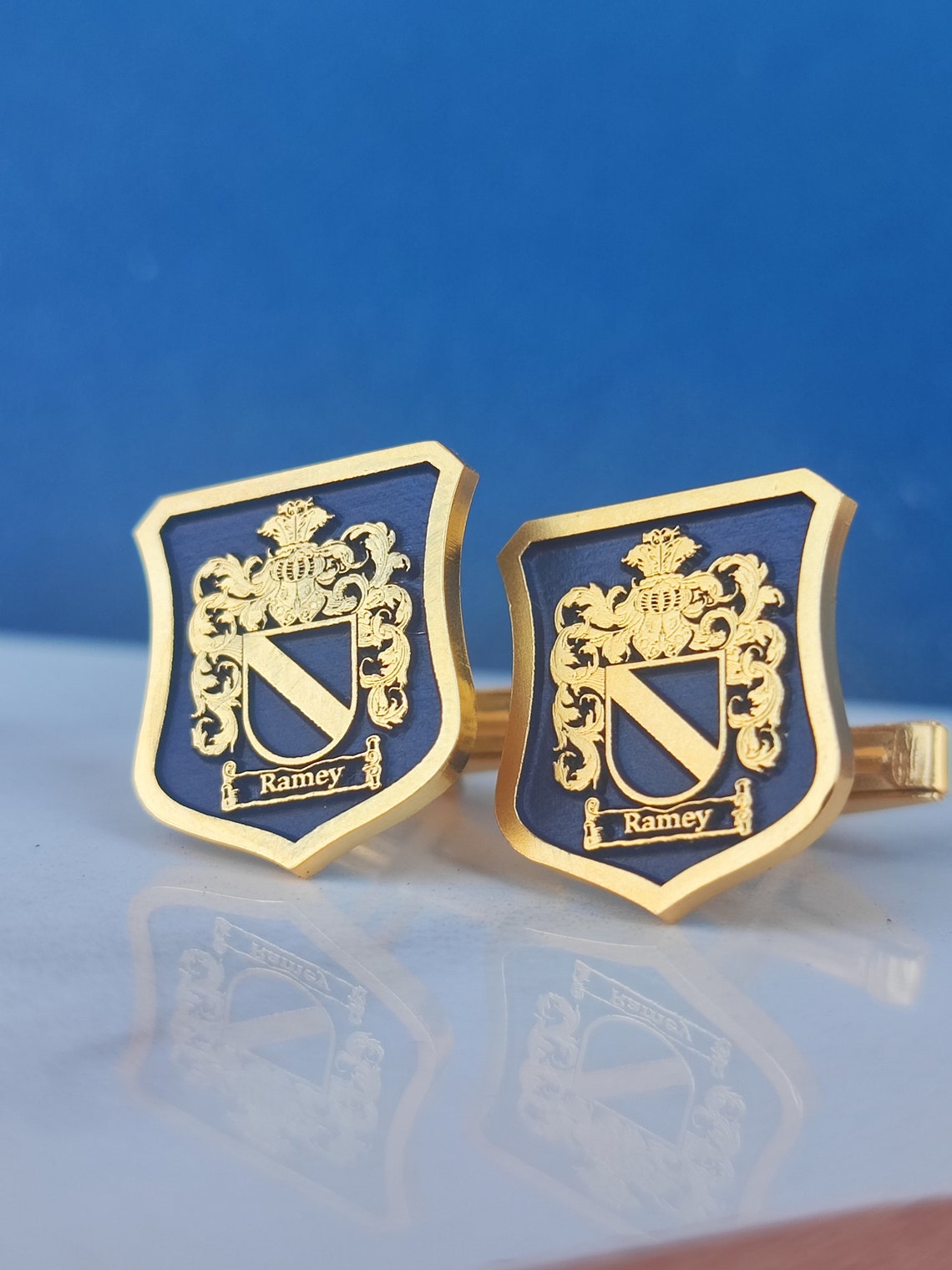 Personalized Family Crest Cufflinks,gold Custom Coat of Arms Cuff Links ...