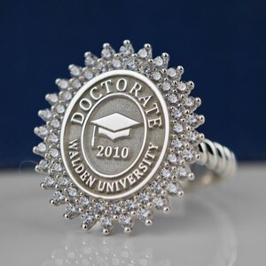 College Class Ring , Sterling Silver Class Ring, University Ring ...