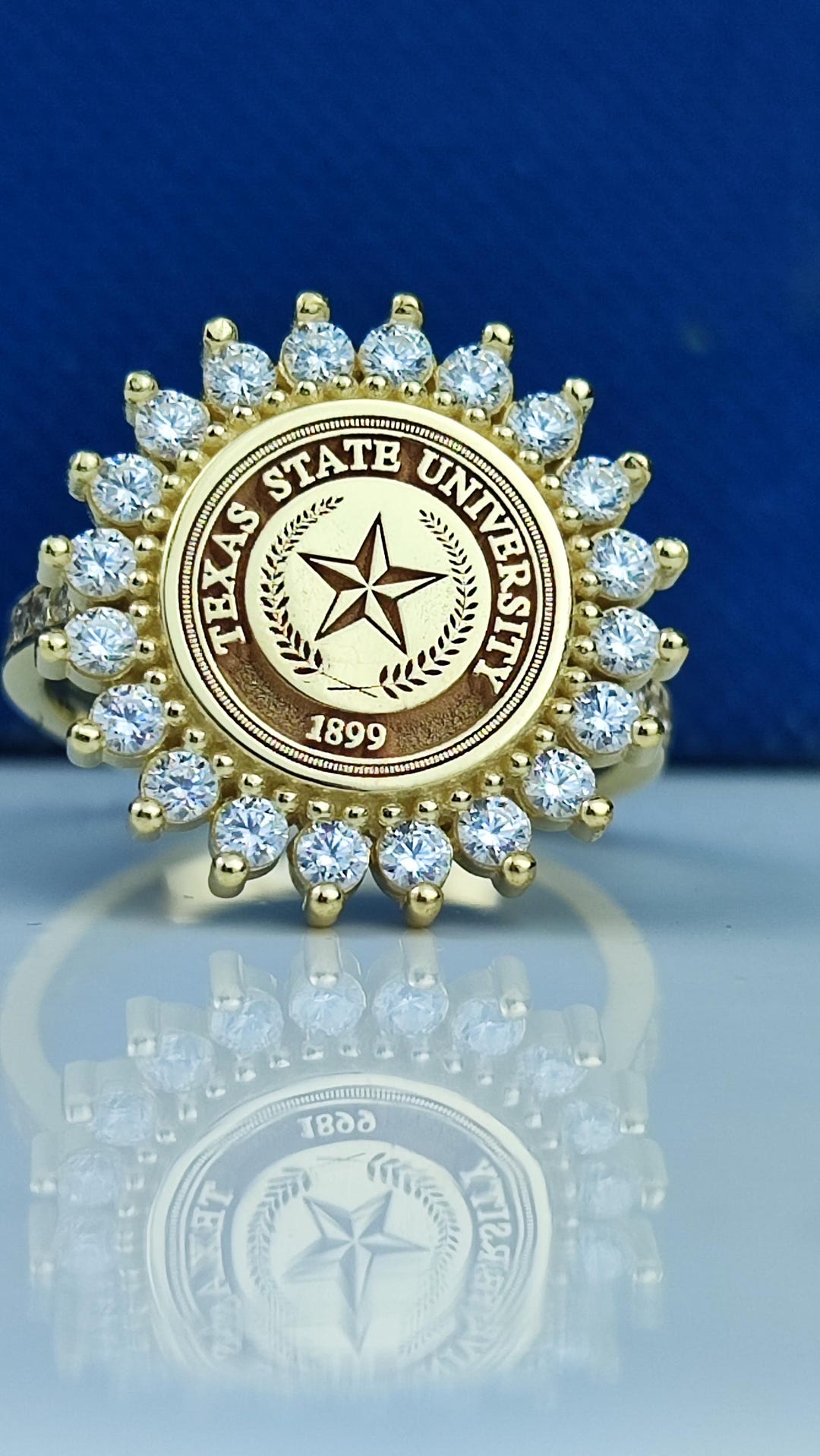 14K College Class Ring, University Ring, Personalized Class Ring ...