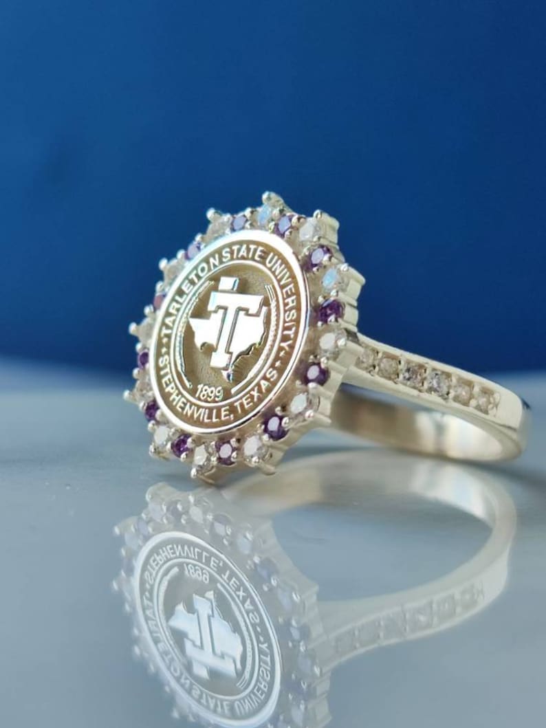 Class Ring for Woman – Sterling Silver College Graduation Ring With ...