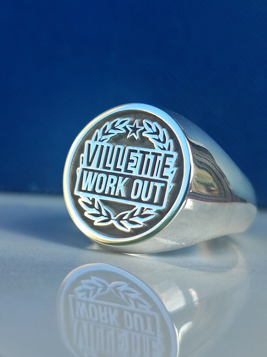 18K Solid Gold Ring,coat of Arms Logo Ring, Family Rings, Seal Ring ...