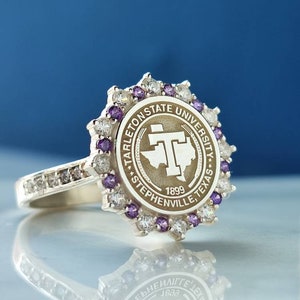 Sterling Silver Graduation Ring for Women, Custom Gemstone Design ...