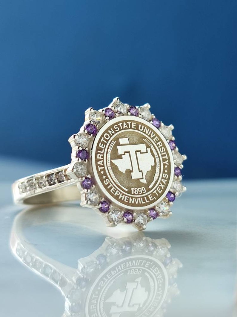 Class Ring for Woman – Sterling Silver College Graduation Ring With ...