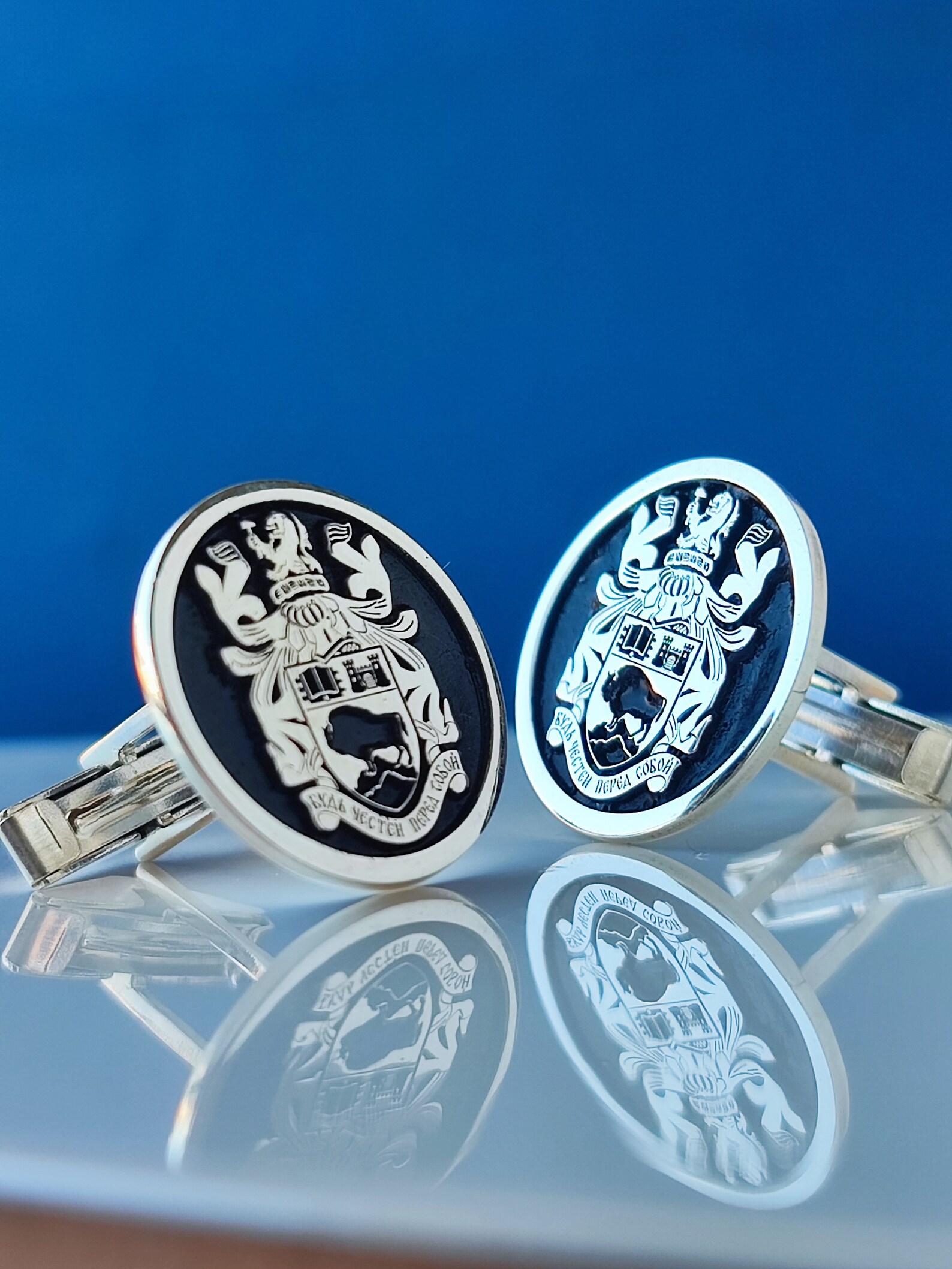 Coat of Arms Cufflinks Family Crest Cufflinks Custom Signet - Etsy