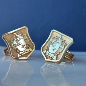 Coat of Arms Cufflinks, Family Crest Cufflinks, Custom Signet Cufllinks ...