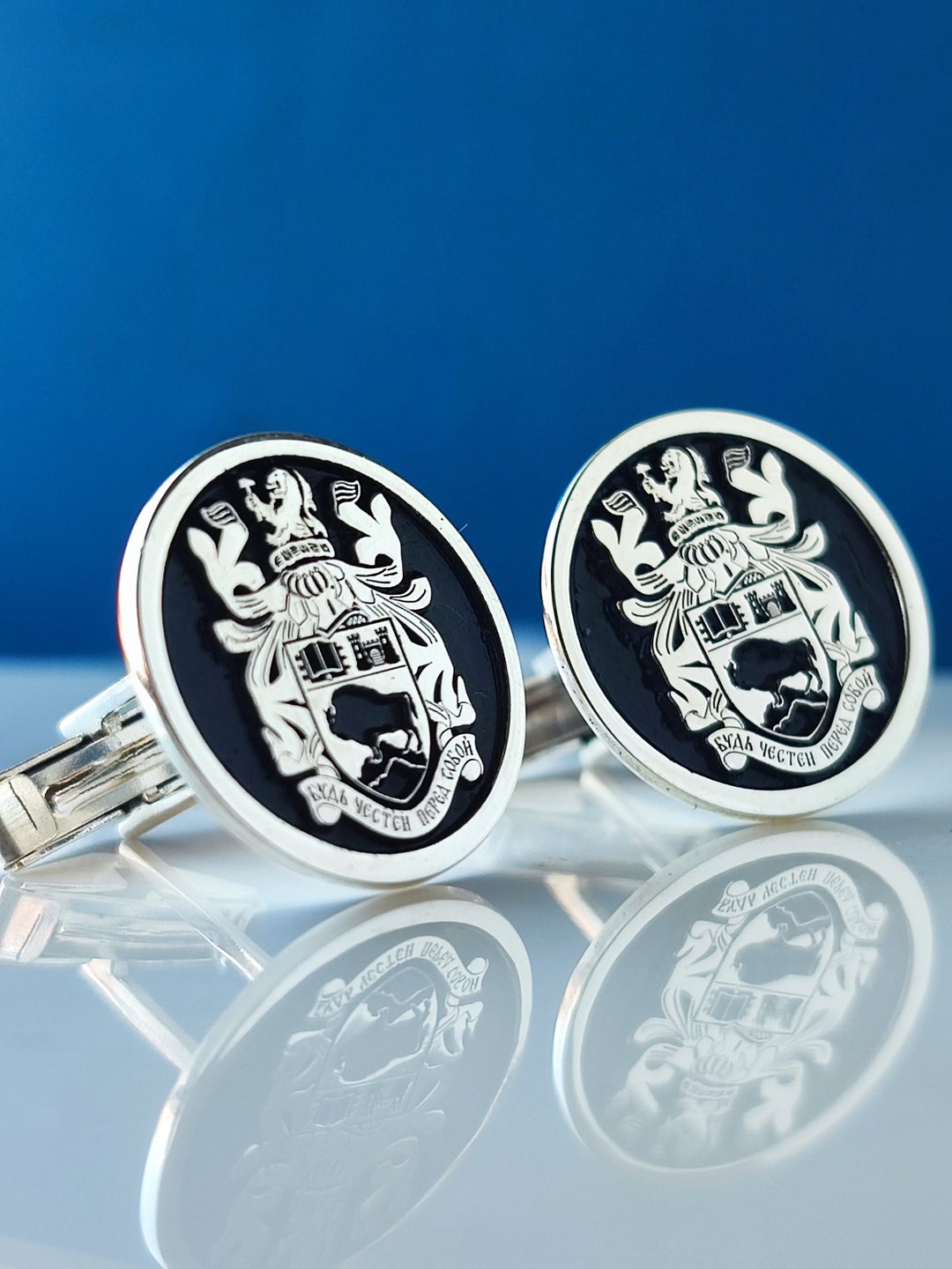 Coat of Arms Cufflinks Family Crest Cufflinks Custom Signet - Etsy