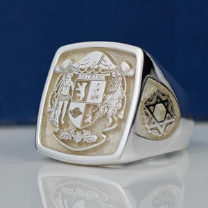 Silver Crest Ring, Custom Crest Ring, Personalized Jewelry ...