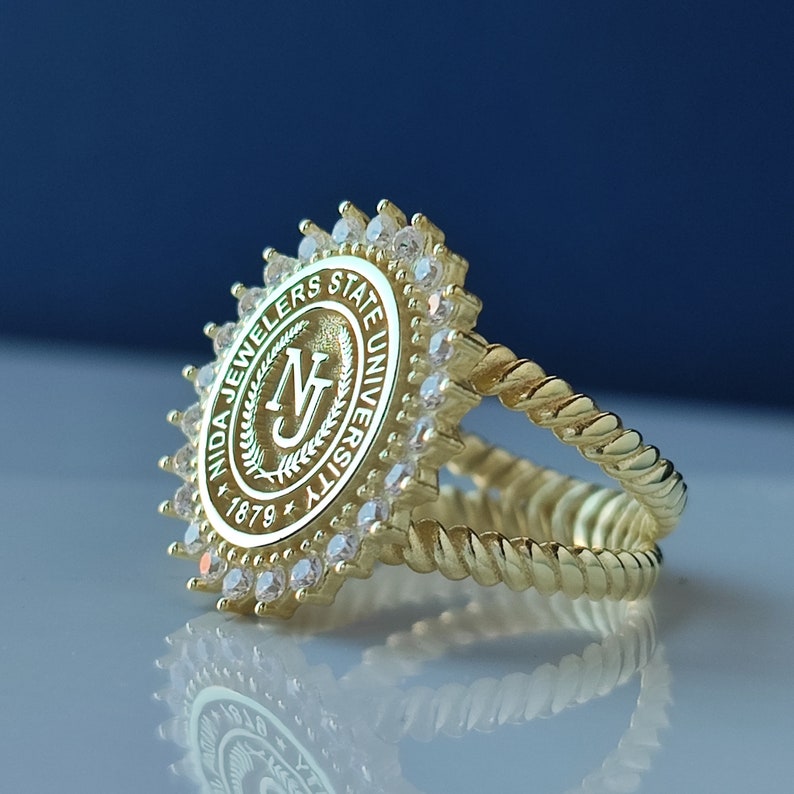 Custom Sterling Silver College Ring, University Graduation Gift - Etsy