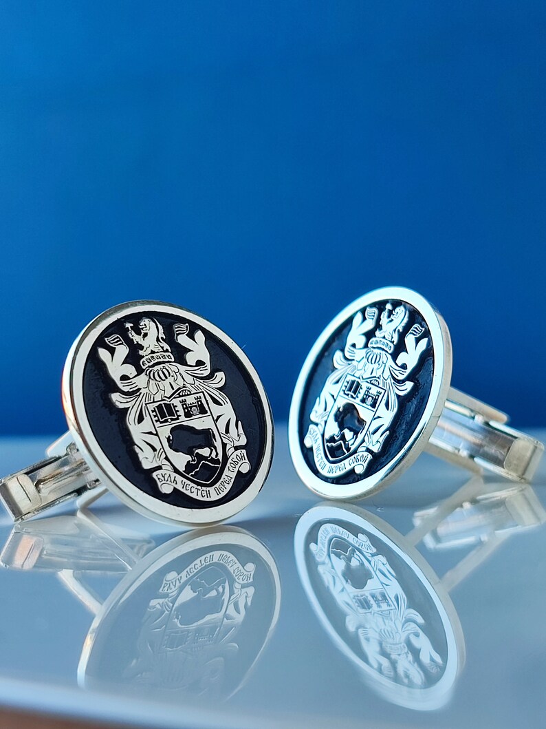 Coat of Arms Cufflinks Family Crest Cufflinks Custom Signet - Etsy