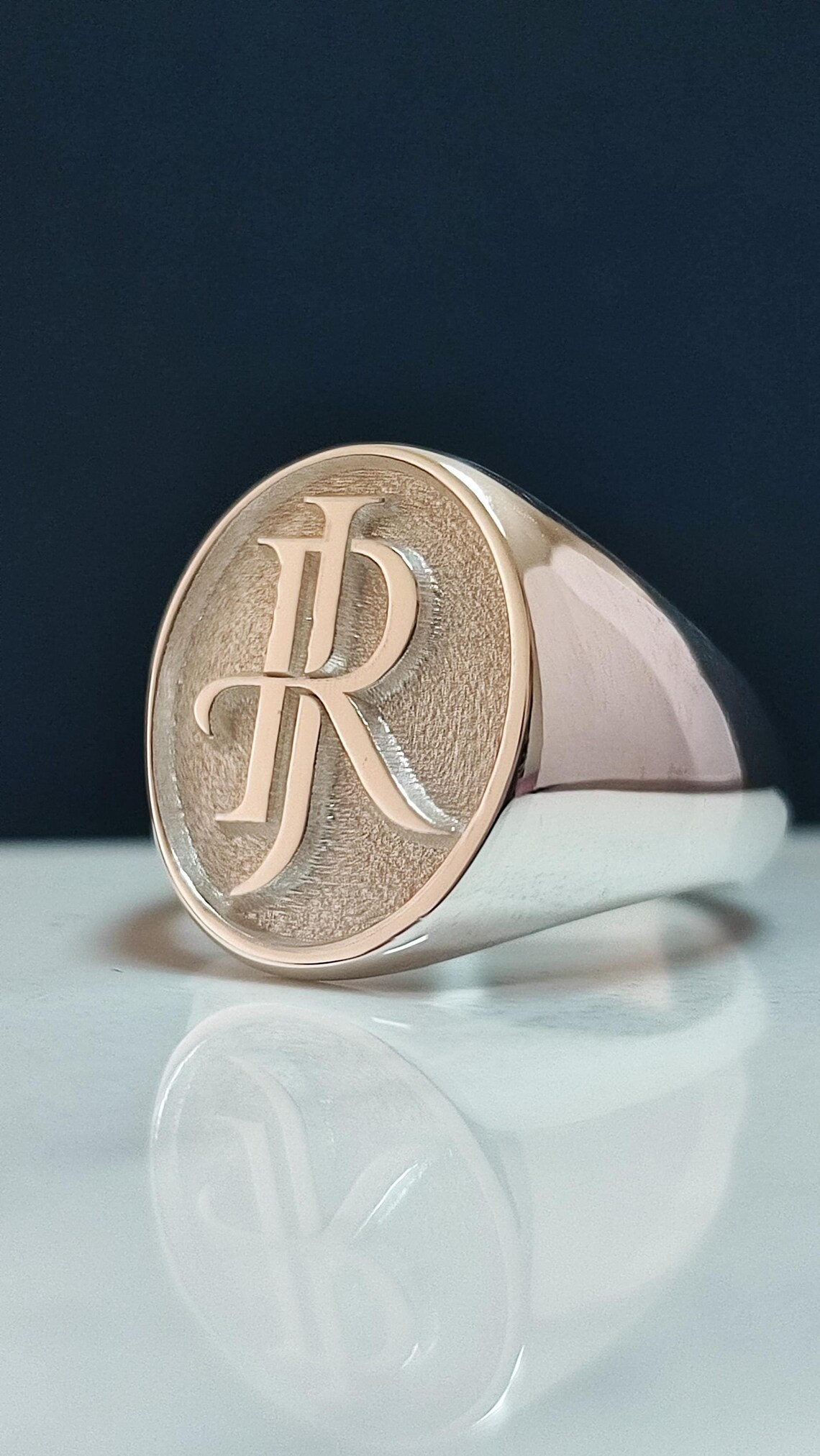 Custom Monogram Ring - Personalized Initial Jewelry in Silver or Gold ...