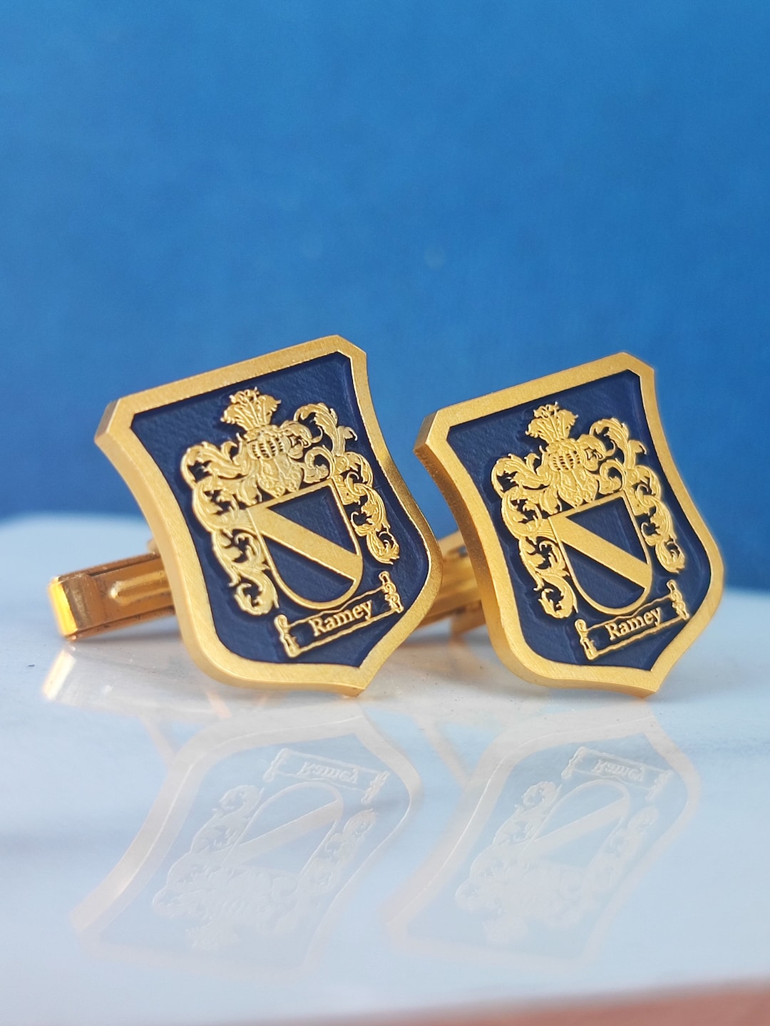 Personalized Family Crest Cufflinks,gold Custom Coat of Arms Cuff Links ...