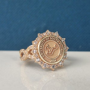 College Ring , Solid Gold Woman Ring , Woman Stone Ring , Class Ring ...