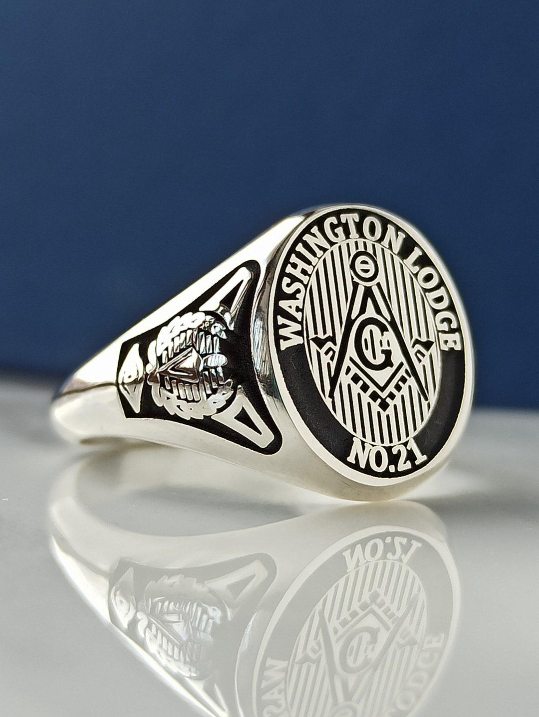 Sterling Silver Masonic Ring, Master Mason Freemason Ring - Etsy