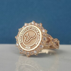 College Ring , Solid Gold Woman Ring , Woman Stone Ring , Class Ring ...