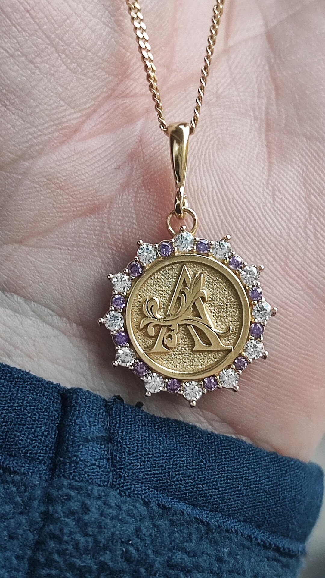Custom Family Crest Necklace - Handmade Coat of Arms Jewelry in 14K ...