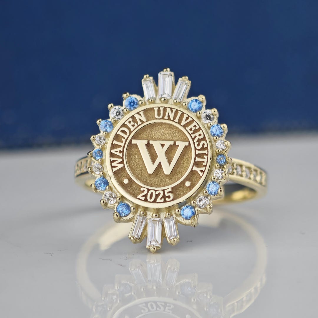 Solid Gold College Ring , University Ring , Custom College Ring ...