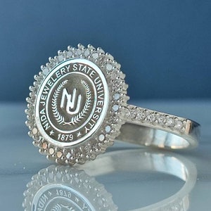 Custom Sterling Silver University Graduation Ring – Personalized ...