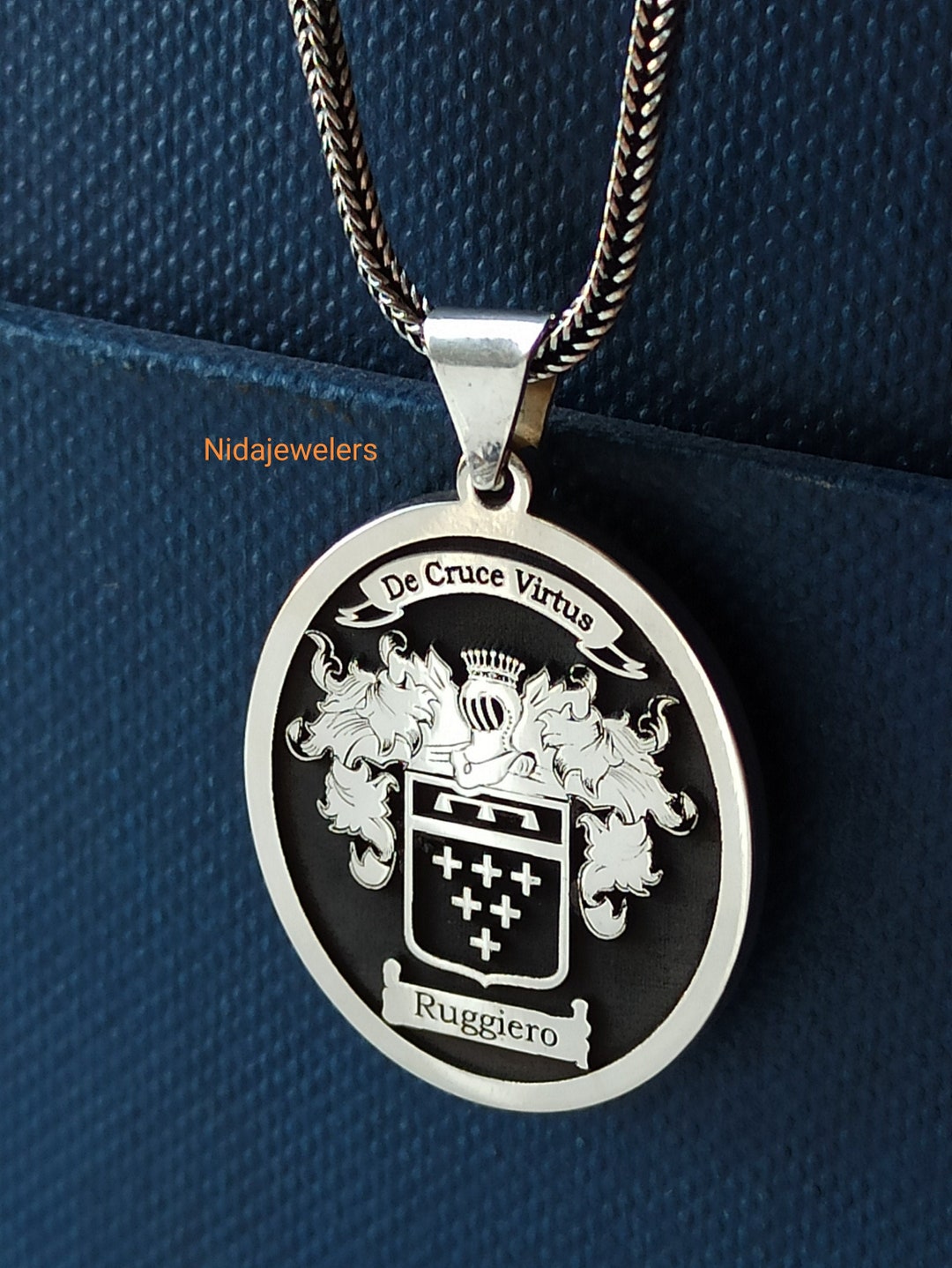 Personalized Family Crest Necklace, Custom Made Coat of Arm Pendant ...