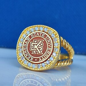 14K Gold University Ring for Women With Birthstones, Perfect Graduation ...