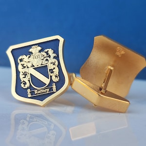 Personalized Family Crest Cufflinks,gold Custom Coat of Arms Cuff Links ...